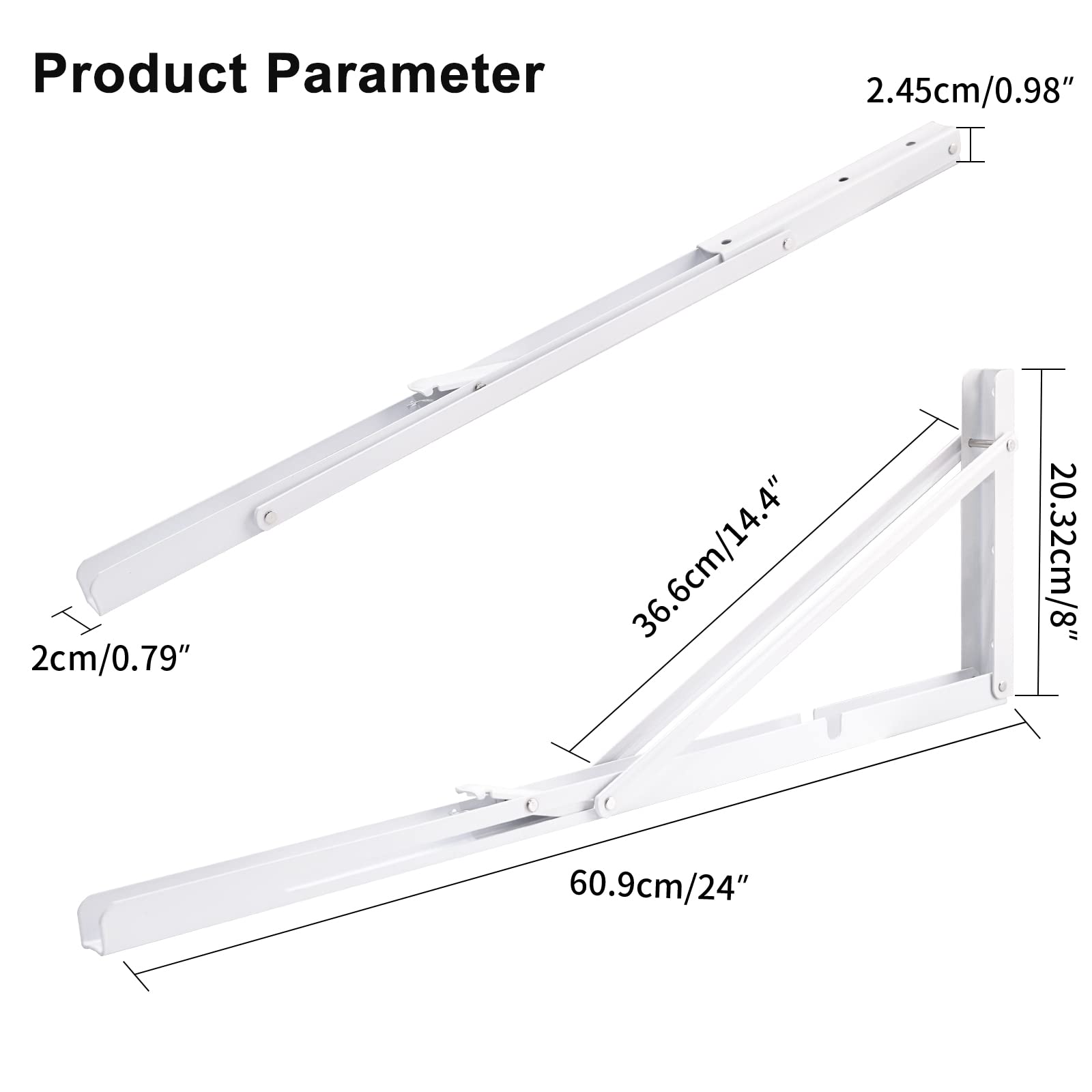 Snapklik.com : 24 Inch Folding Shelf Brackets, Heavy Duty L Bracket ...