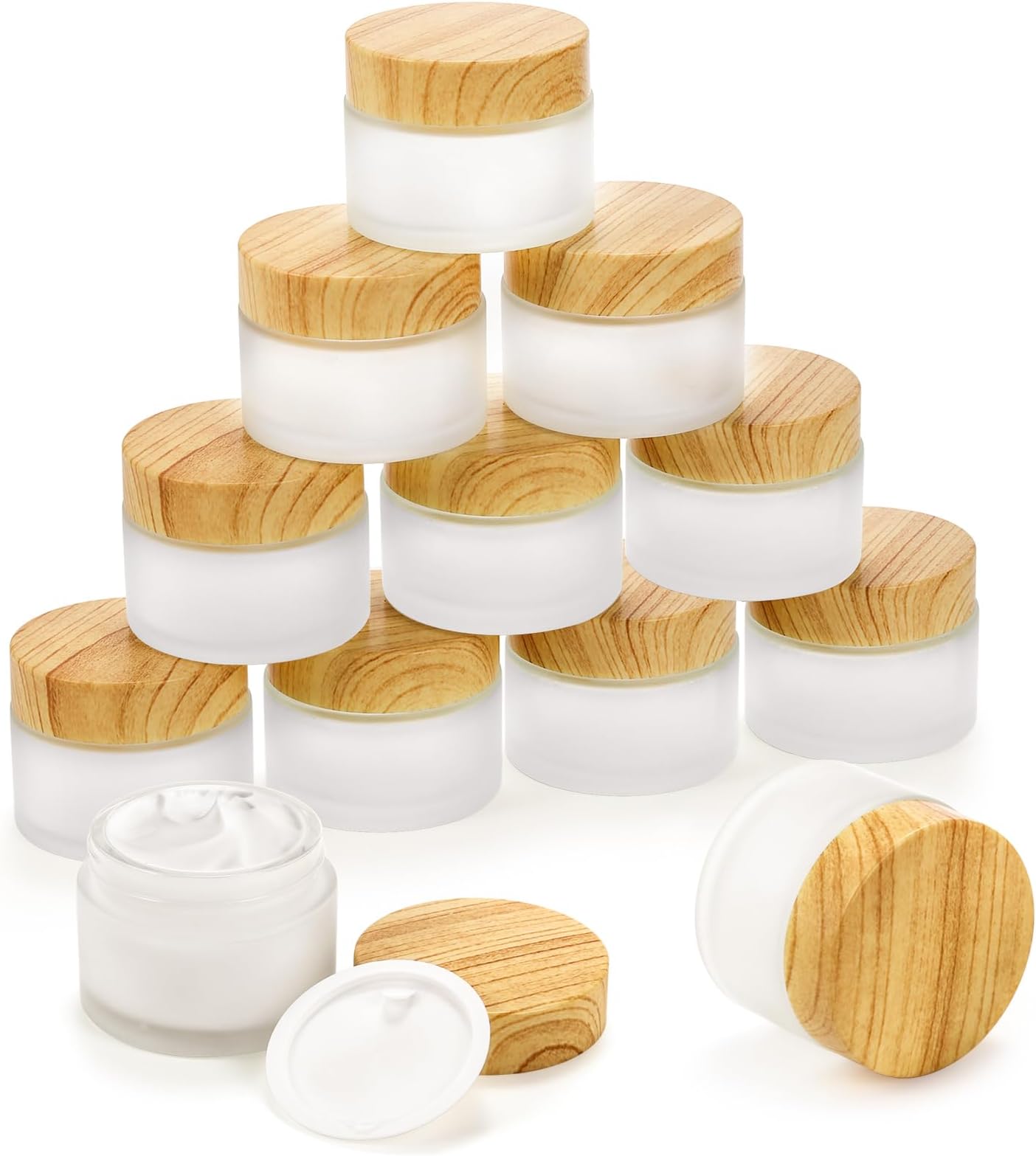 Amazon.com: 4 Pcs 200g/6.7oz Clear Cosmetic Containers Glass Jar Empty ...