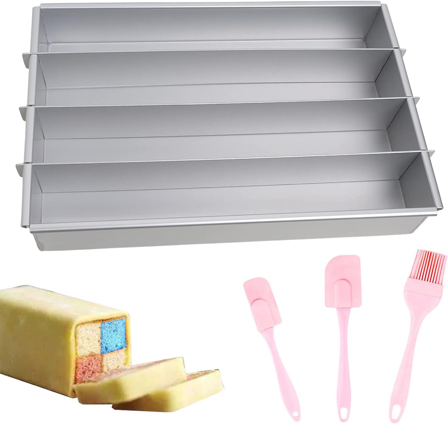 Amazon.com: Detachable Rectangular Cake Tin Cake Pan with Cake Cream ...