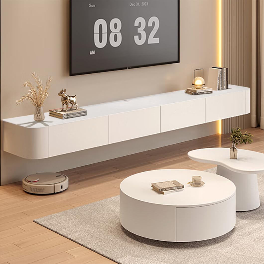 Floating TV Stand with Large Storage Wall Mounted Entertainment Media ...