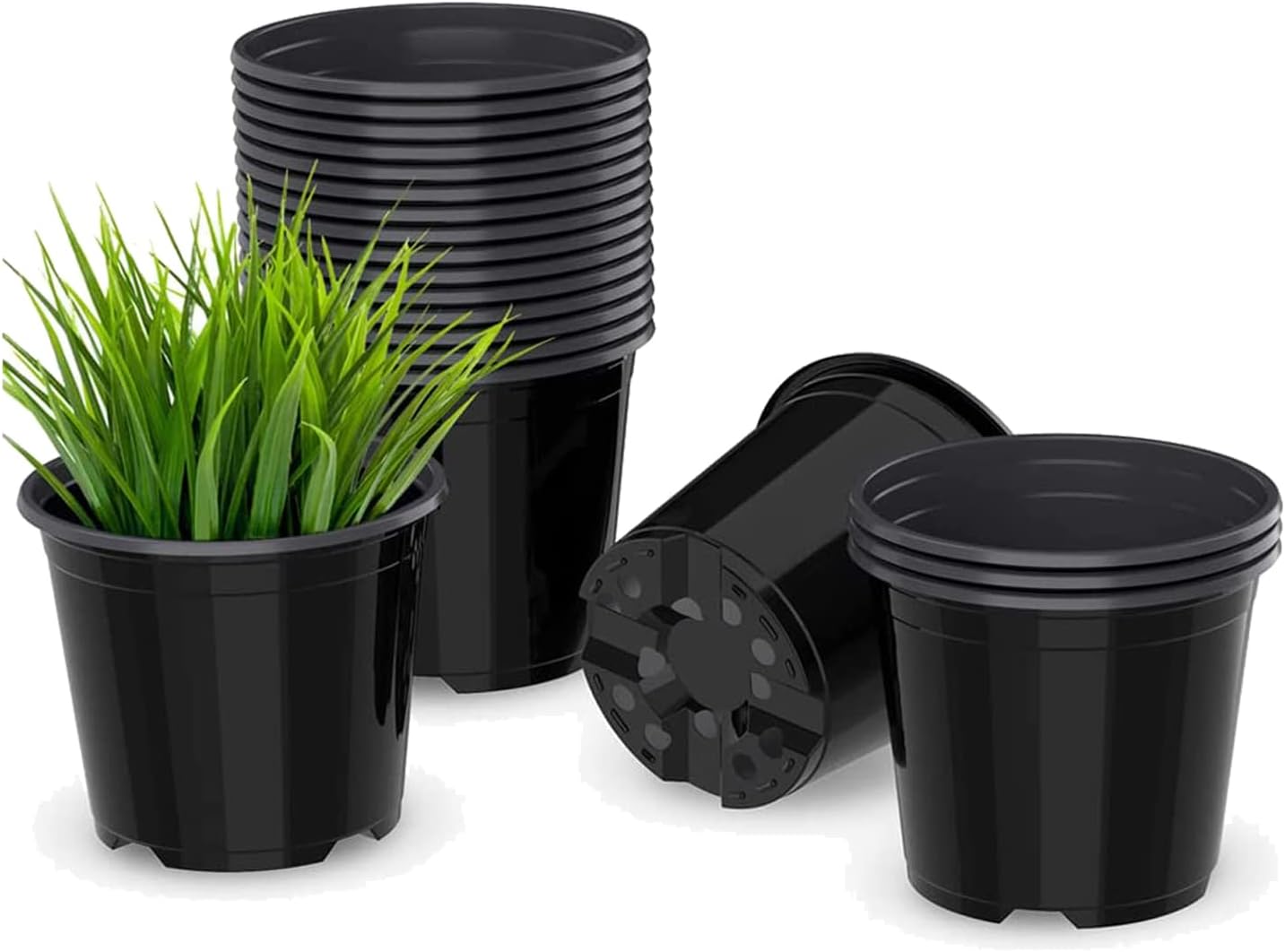 Amazon.com: DUNPUTE 3 4 5 Inch Nursery Pots, 20 Packs Plastic Pots with ...