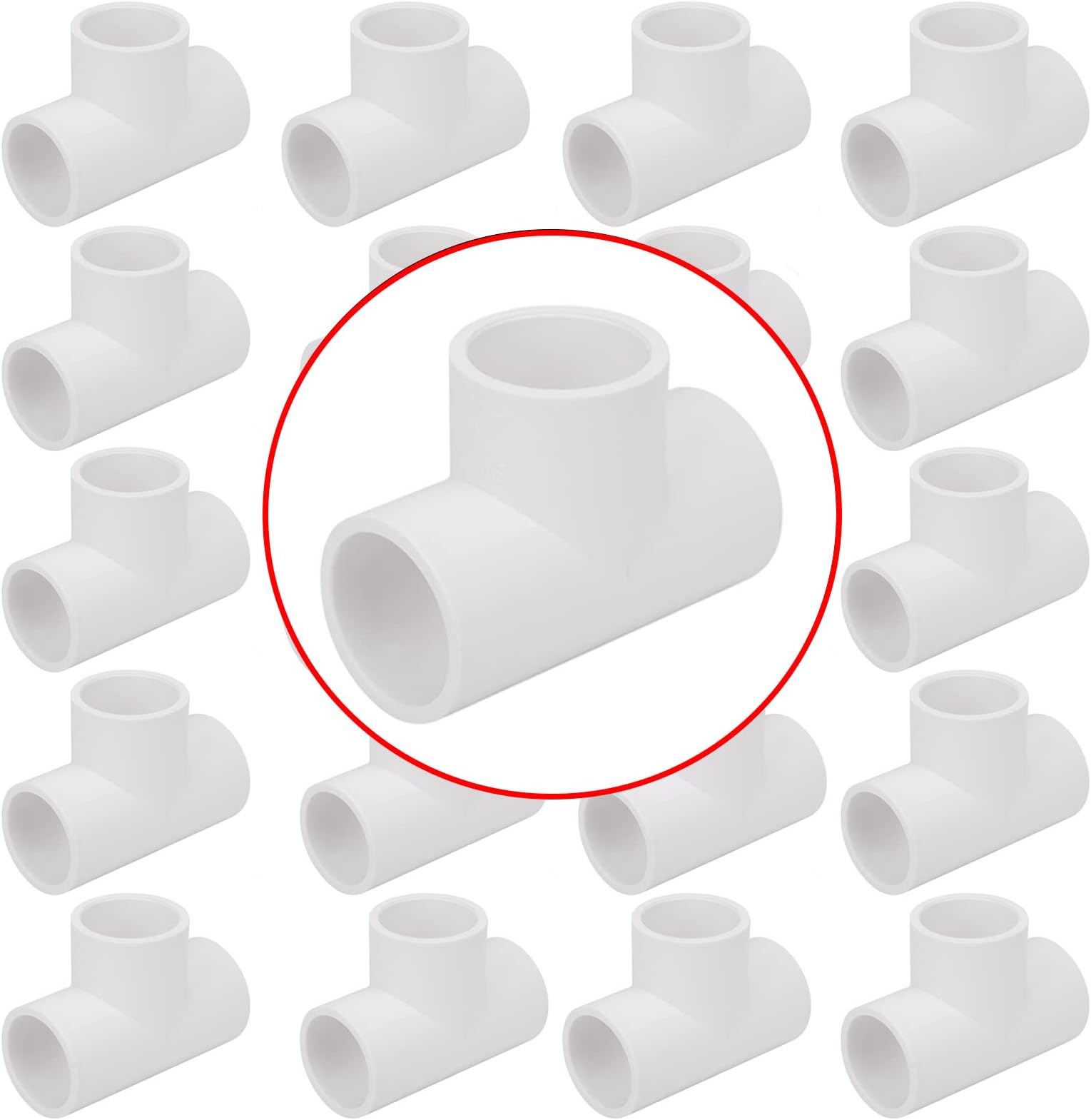 Amazon.com: PVC Tee Pipe Fitting Sch 40-3/4 Inch Slip Socket x 3/4 Inch ...