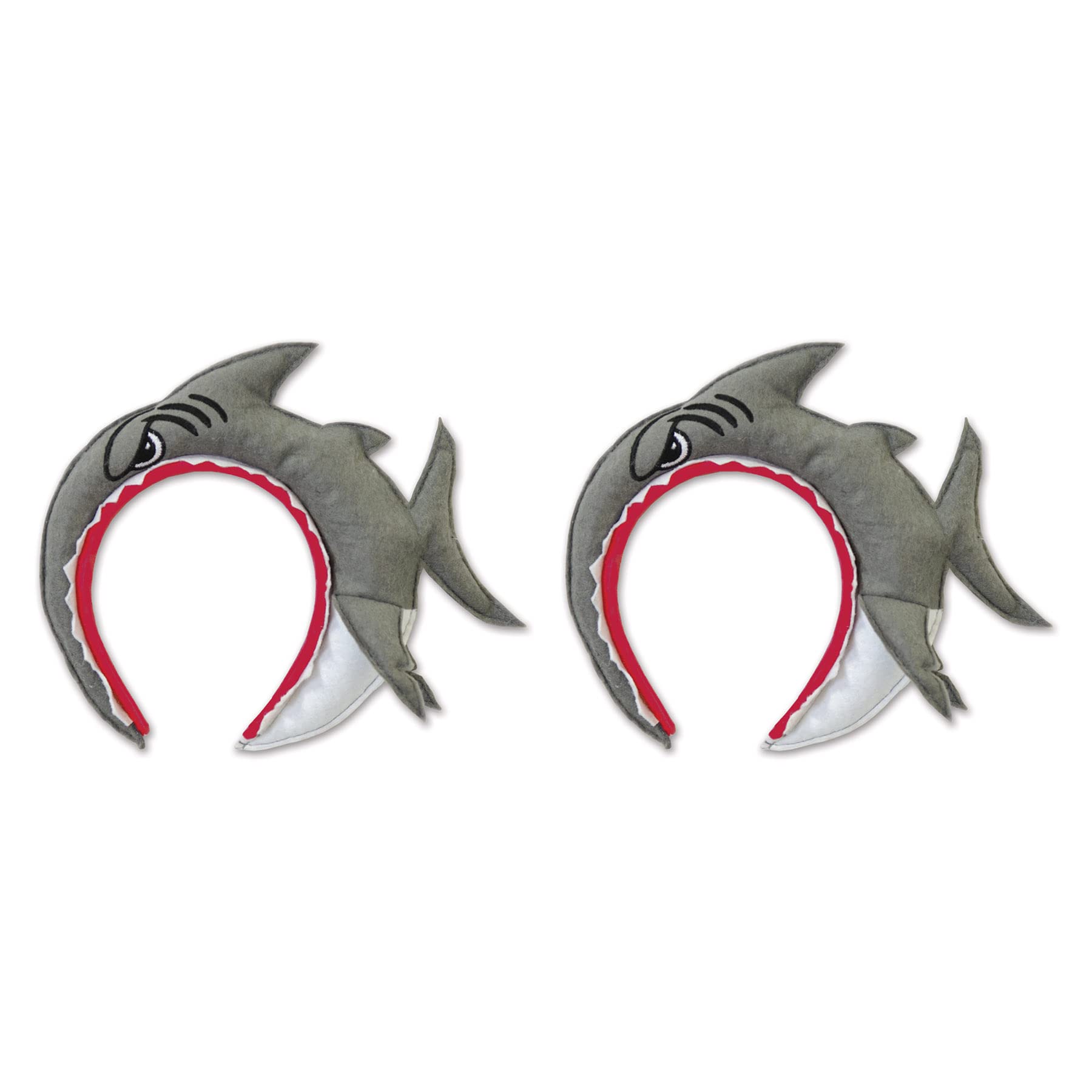 Amazon.com: Beistle 60958 2 Piece Shark Headbands, Gray/White/Red/Black ...