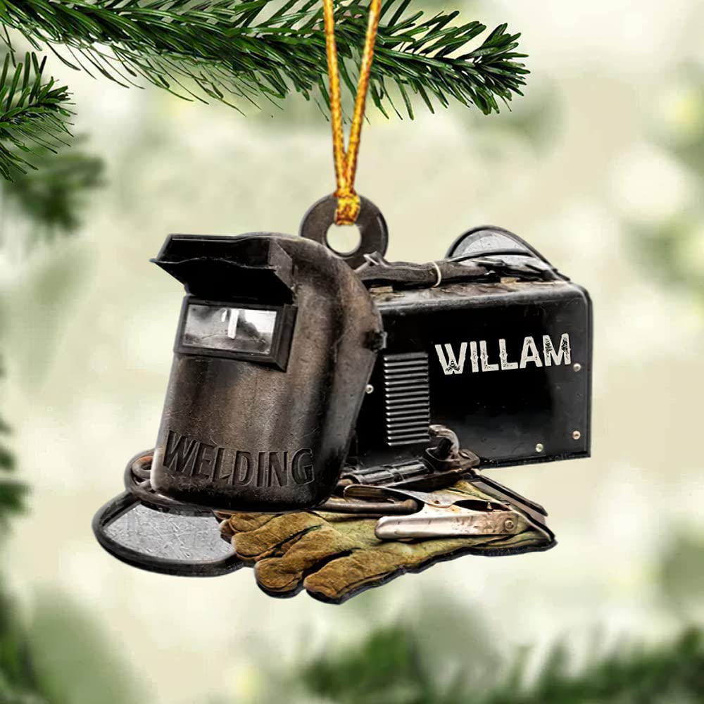 Amazon.com: Personalized Christmas Welder Ornament with Name, Custom ...