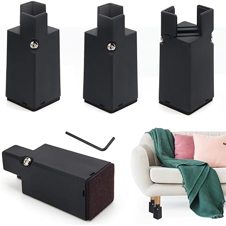 Amazon.com: Windspeed 4 Pcs Adjustable Furniture Risers 4 Inch, Square ...