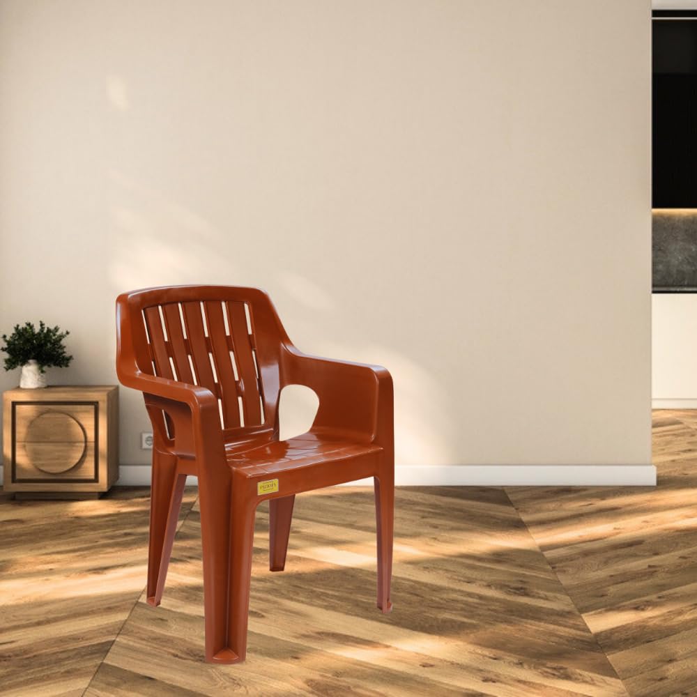 Patiofy Plastic Chair Single, Arm Chair for Home, Living Room Chair ...