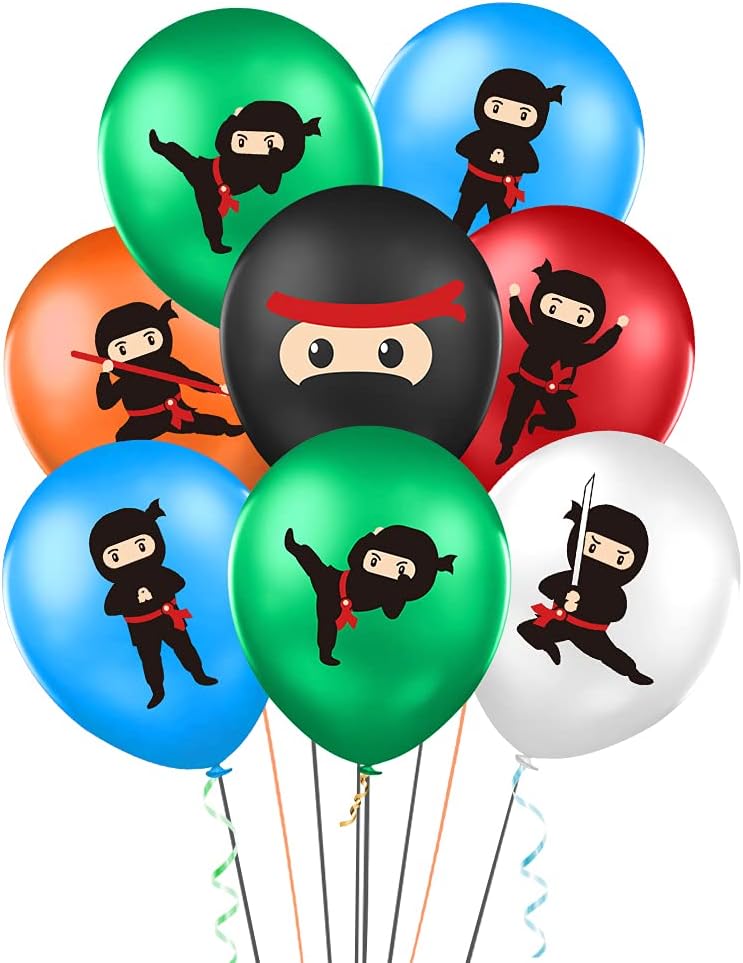 Amazon.com: 30 Pieces Ninja Balloons Party Supplies Decorations, 12 ...