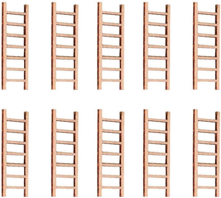DOITOOL 15pcs Miniature Ladder Mini Wood Doll House Ladder Fairy Garden ...