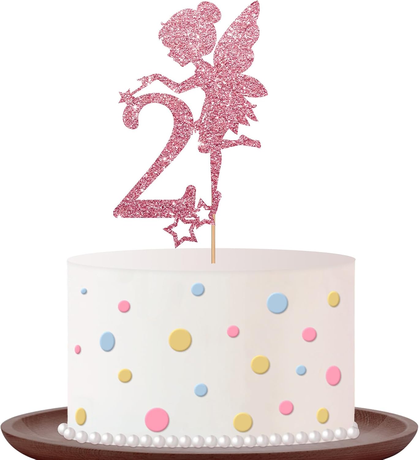 Amazon.com: Fairy 2 Cake Topper, Rose Gold Fairy 2nd Birthday Cake ...
