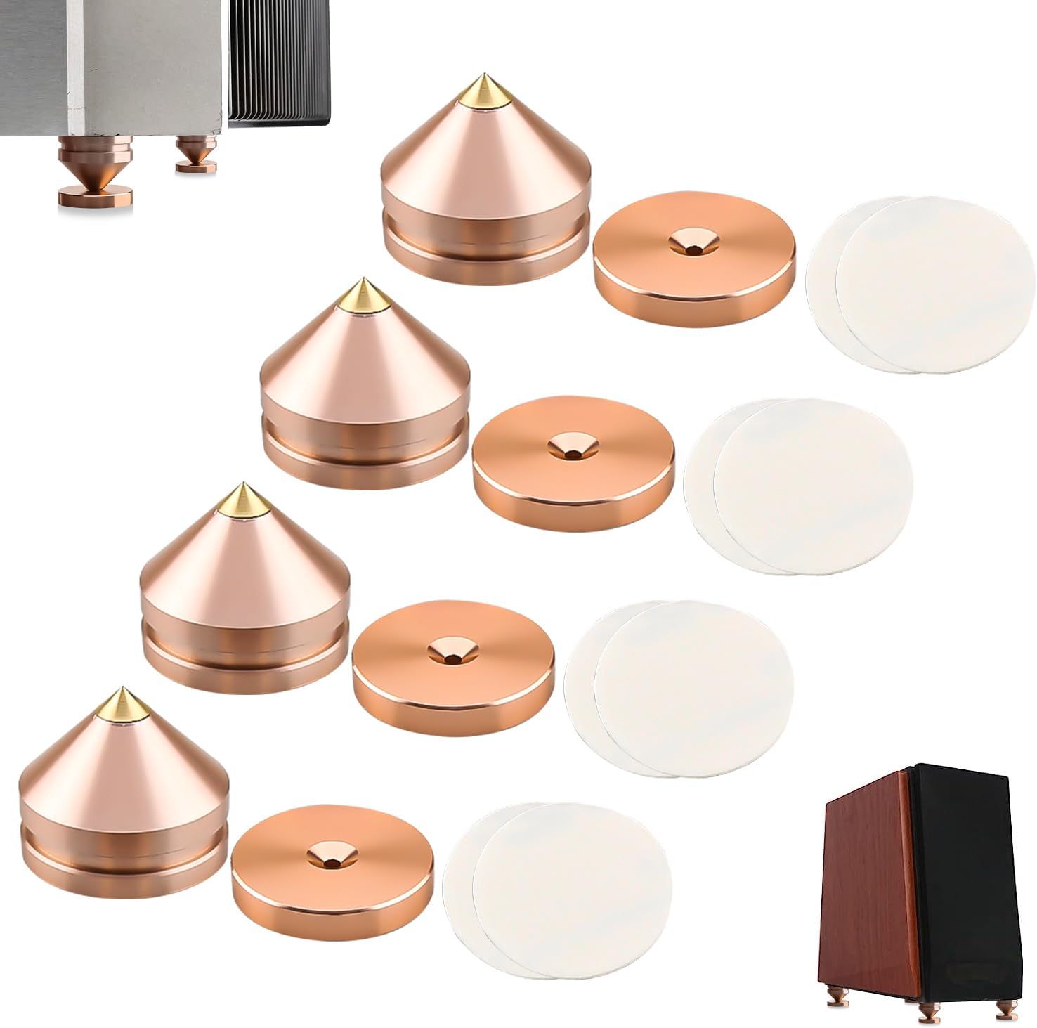 Amazon.com: 4Pcs Speaker Spikes Stands HiFi Speaker Isolation Stand ...