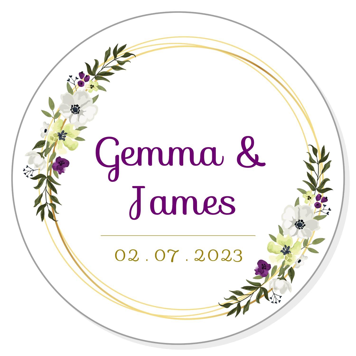 Personalised Wedding Stickers Labels (8+ Design Options!) (105 Stickers ...