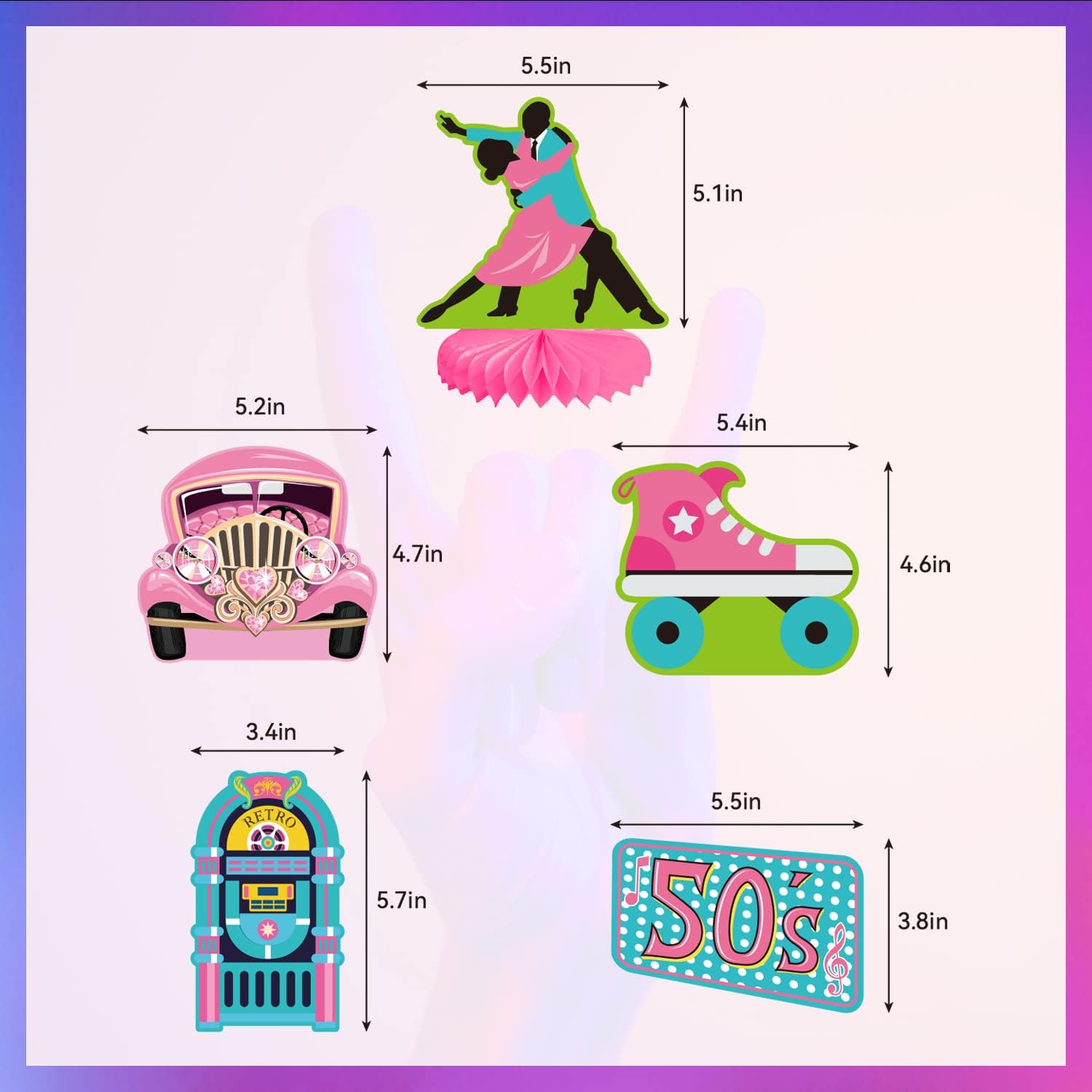Buy 25 Pieces 50's Party Decorations Include Rock and Roll Banner, 50s ...