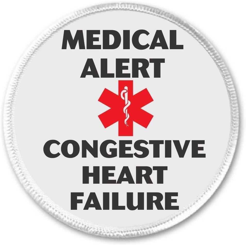 Amazon.com: Medical Alert Congestive Heart Failure 3" Sew On Patch ...
