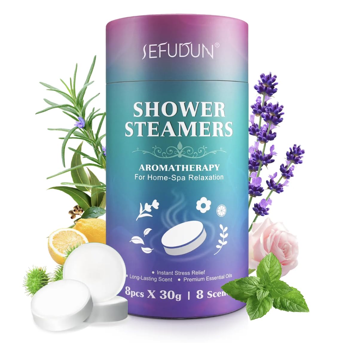 Premium Aromatherapy Shower Steamers | 8 Essential Oil Infused Shower ...