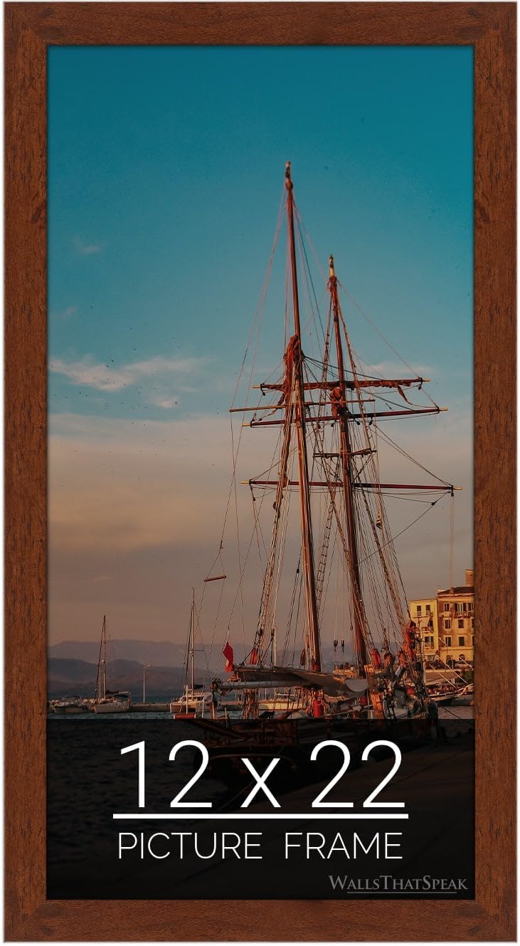 Amazon.com - wallsthatspeak 12x22 Dark Walnut Rustic Pine Picture Frame ...