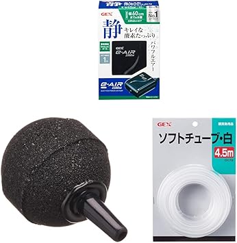 Amazon | 【セット買い】GEX AIR PUMP e‐AIR 1500SB 吐出口数1口 水深40cm以下・幅60cm水槽以下 静音エアーポンプ + ジェックス GEX メダカ元気 ...