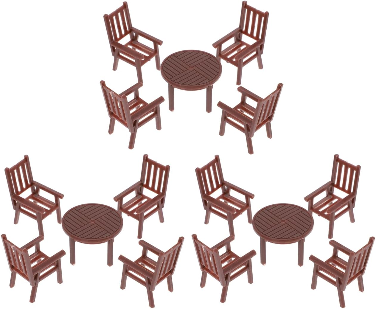 Amazon.com: Toyvian 3 Sets Mini Table and Chairs Dollhouse Dinning ...