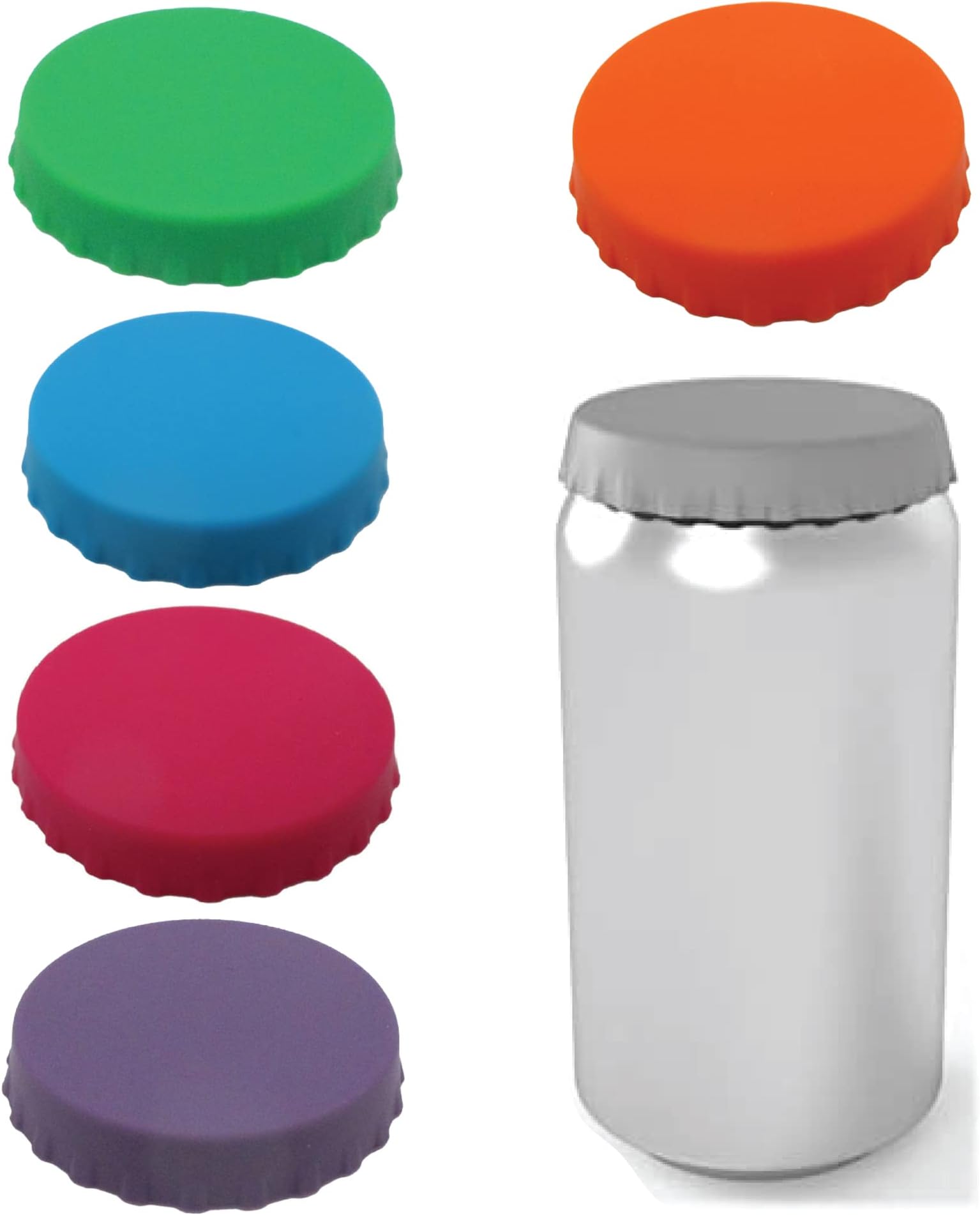 Amazon.com: 6pcs Soda Can Lid, Reusable Silicone Can Lid Covers Can ...