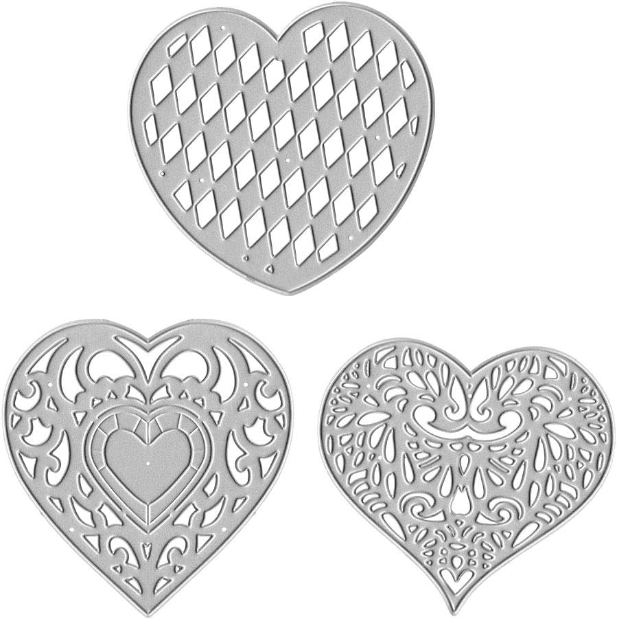 Amazon.com: Hying 3 PCS Valentines Love Heart Frame Cutting Dies for ...