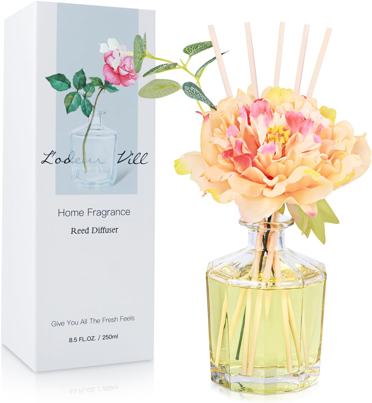 Amazon.com: L'odeur Vill Reed Diffuser, 8.5 Oz(250ml) Fresh Linen ...