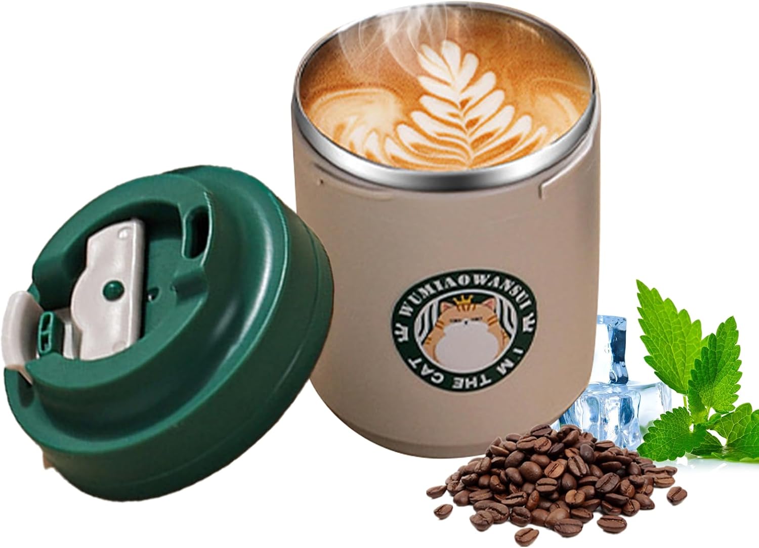 Portable Coffee Cup Travel Mug, Reusable & Leakproof Thermos Cup with ...