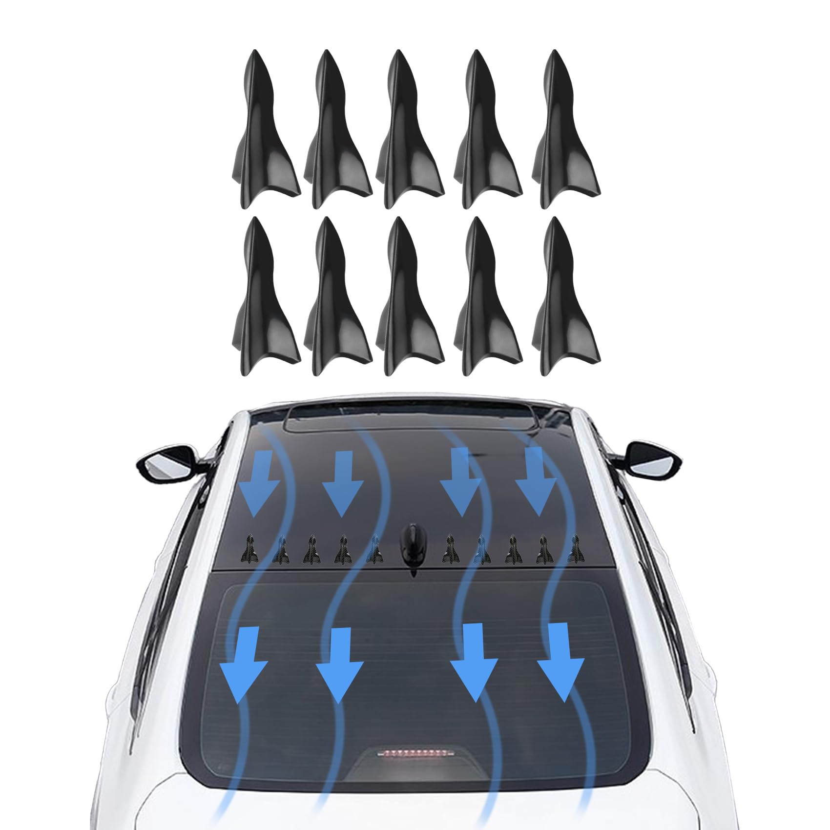 Amazon.com: 10PCS Rear Roof Spoiler, Roof Wing Auto Spoiler, Shark Fin ...