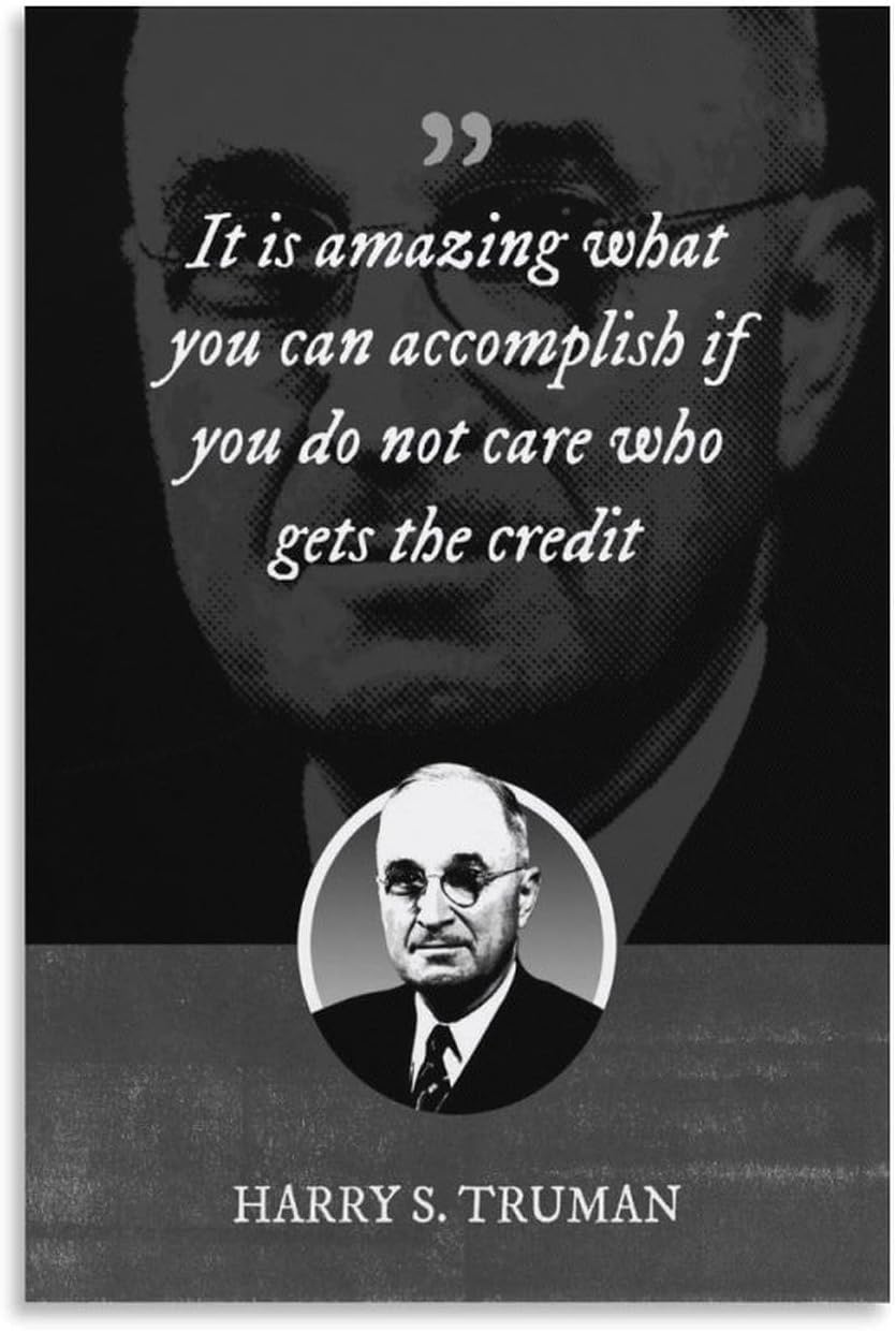 AAHARYA Harry S Truman Poster US President Portrait Inspirational ...