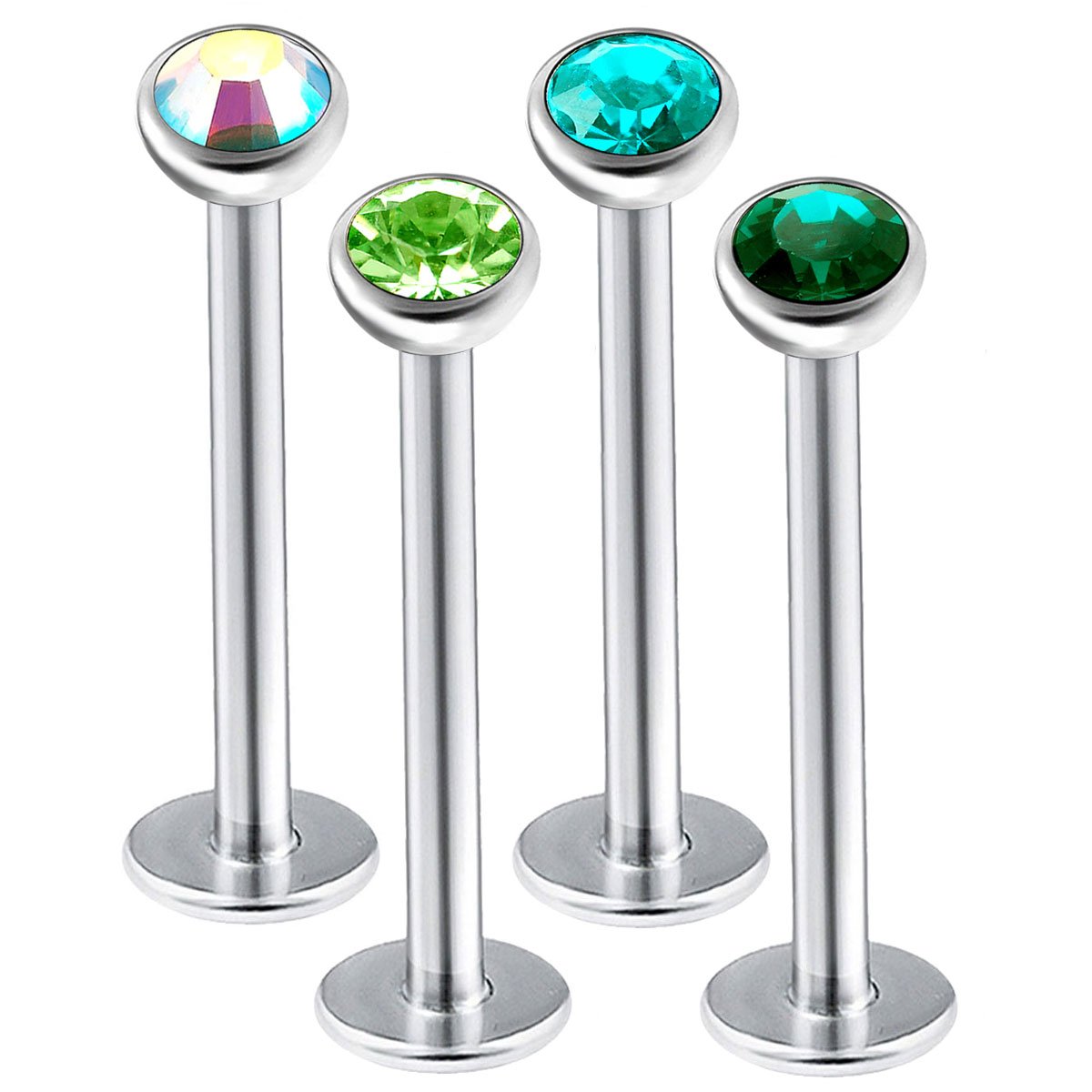 Amazon.com: bodyjewellery 4Pcs 16g 1.2mm 12mm Steel Labret Studs Ear ...