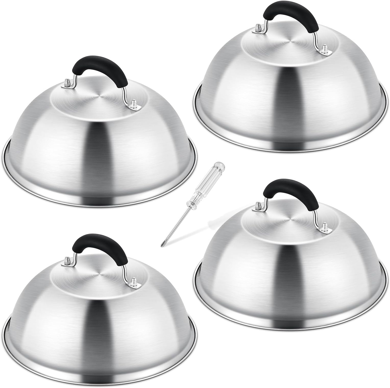 Amazon.com : 9.7IN Basting Cover Set of 2, Leonyo Stainless Steel ...