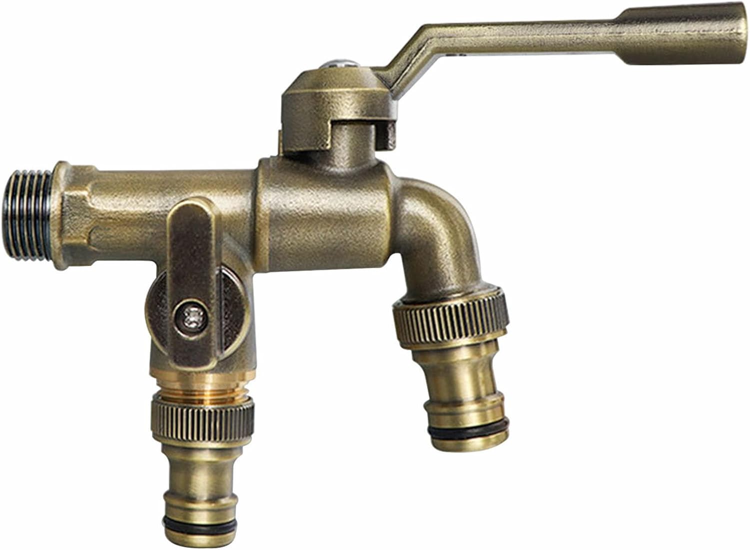 SXWYLZ Rubinetto Giardino Doppio Vintage Rubinetto da Esterno In Ottone ...