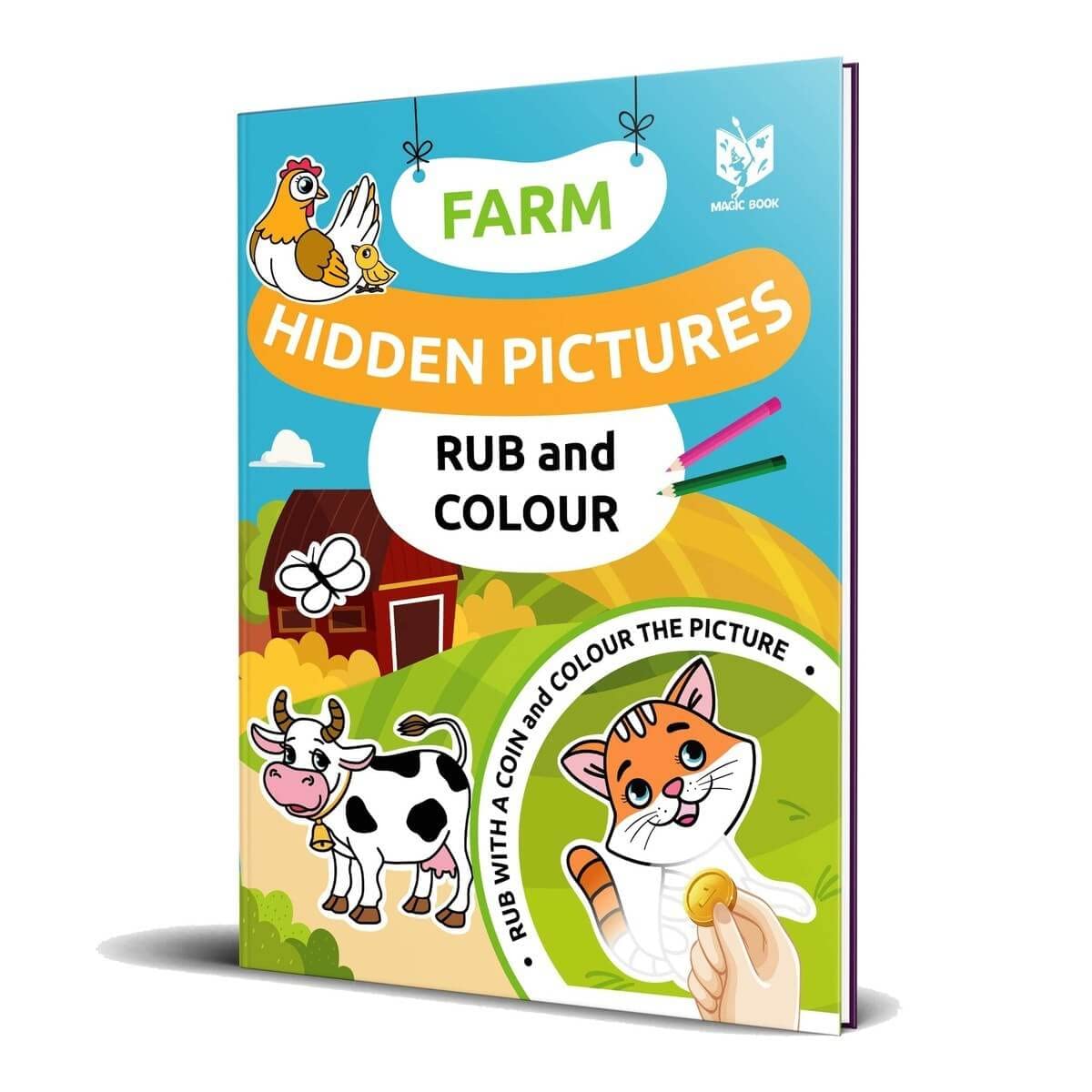 FARM: HIDDEN PICTURES RUB and COLOUR : Kuznetcova, Larisa: Amazon.in ...