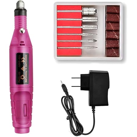 Amazon.com: Electric Nail File Manicure & Pedicure Set: 2-Speed Battery ...