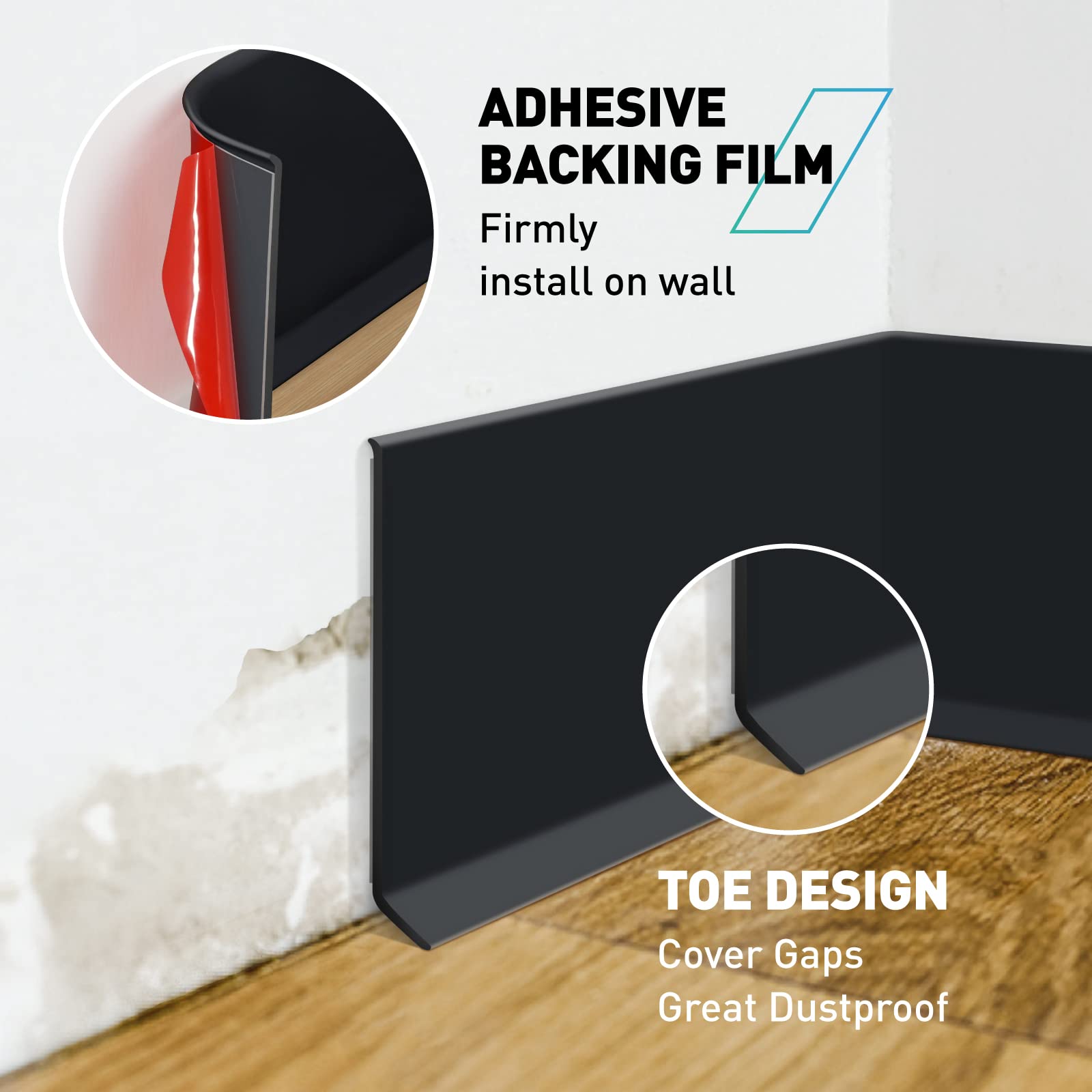 Snapklik.com : FCSOTSPS Baseboard Trim,4 Inch(W) X 40 Feet(L) Peel And ...