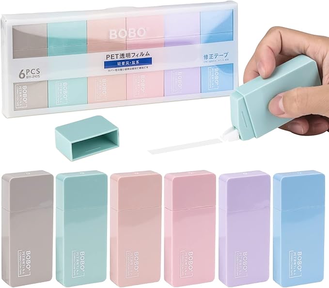 RNHDLY 6Pcs Pastel Correction Tapes - Morandi Color Correction Tape ...