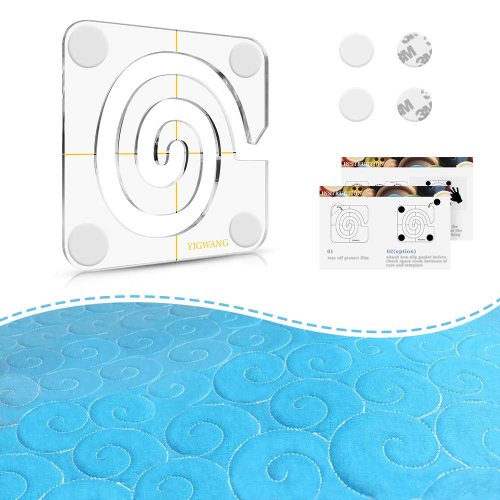 Free Motion Quilt Templates Acrylic 5mm Thick Quilting Rulers Swirl ...