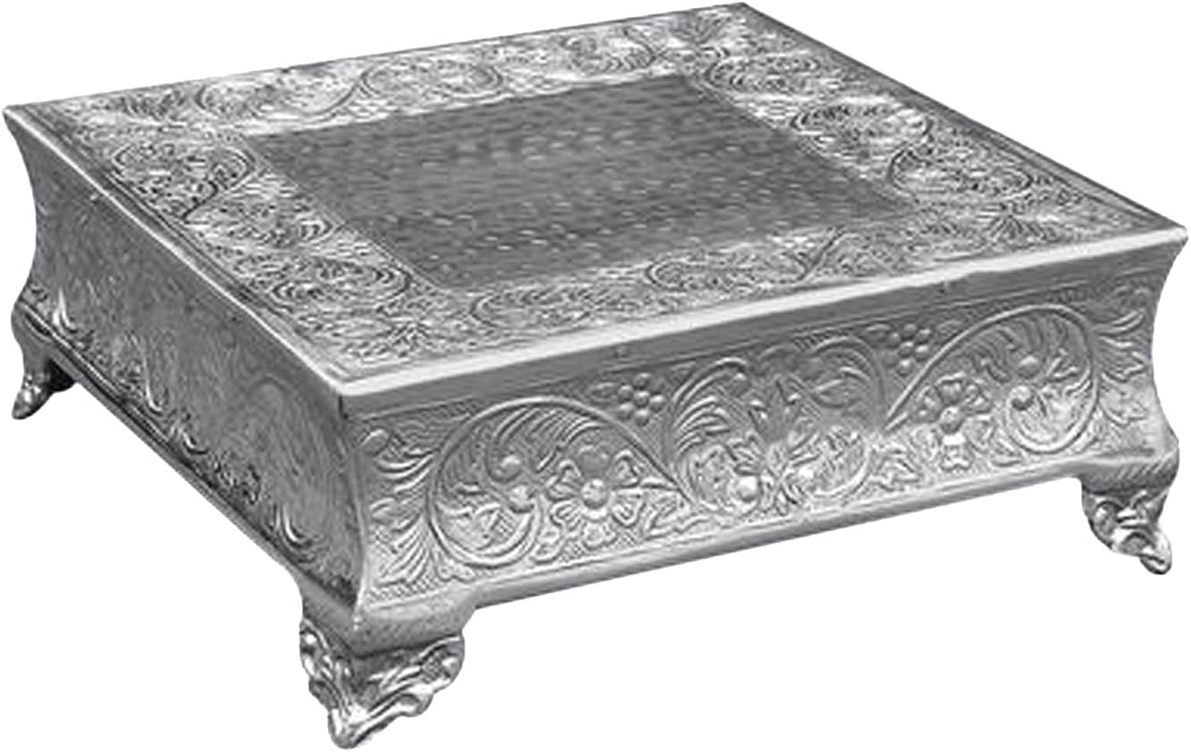 Amazon.com | 14 Inch Silver Square Wedding Cake Stand Plateau: Other ...