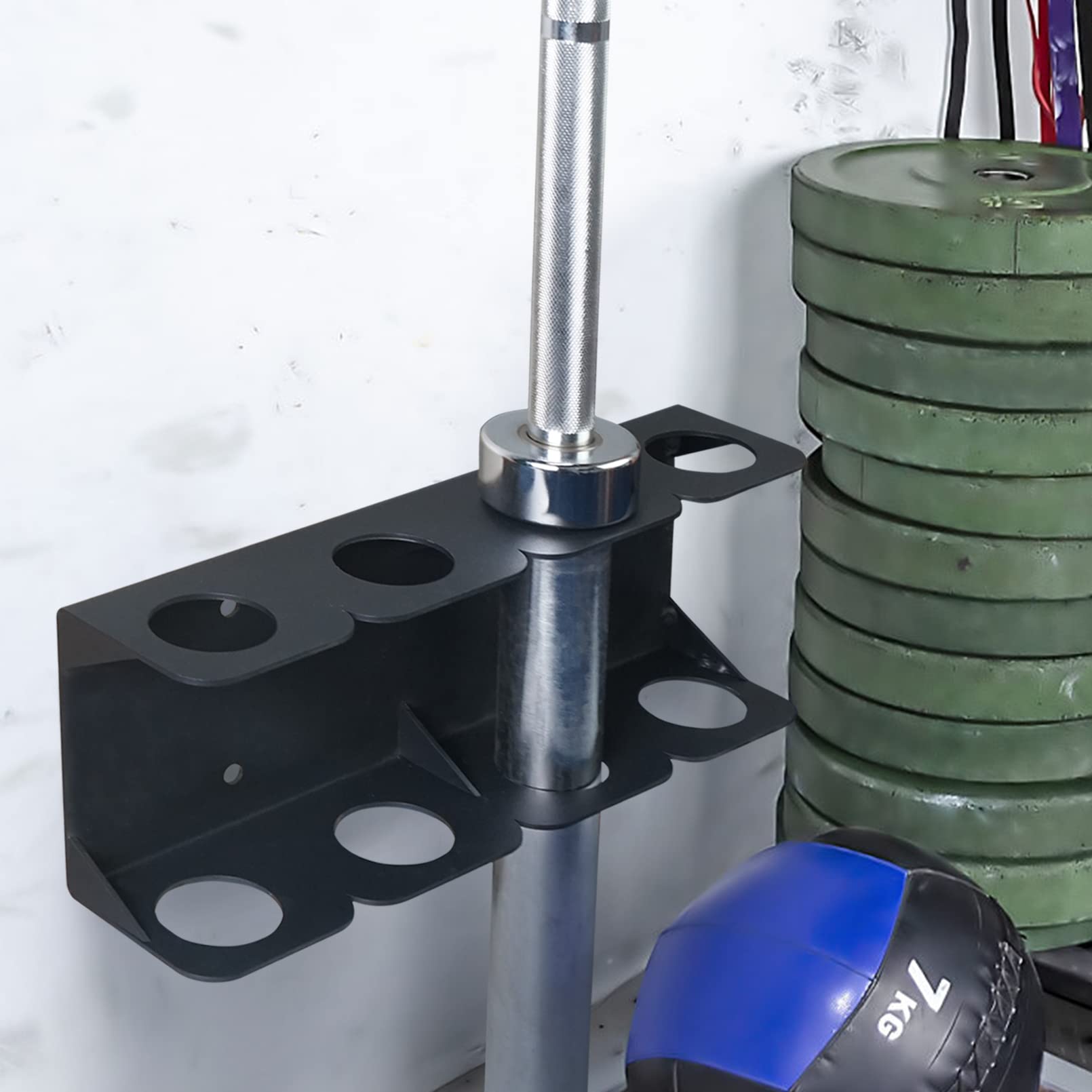 Amazon.com : Luwint Wall Mounted 4 Barbell Holder, Space Saving ...