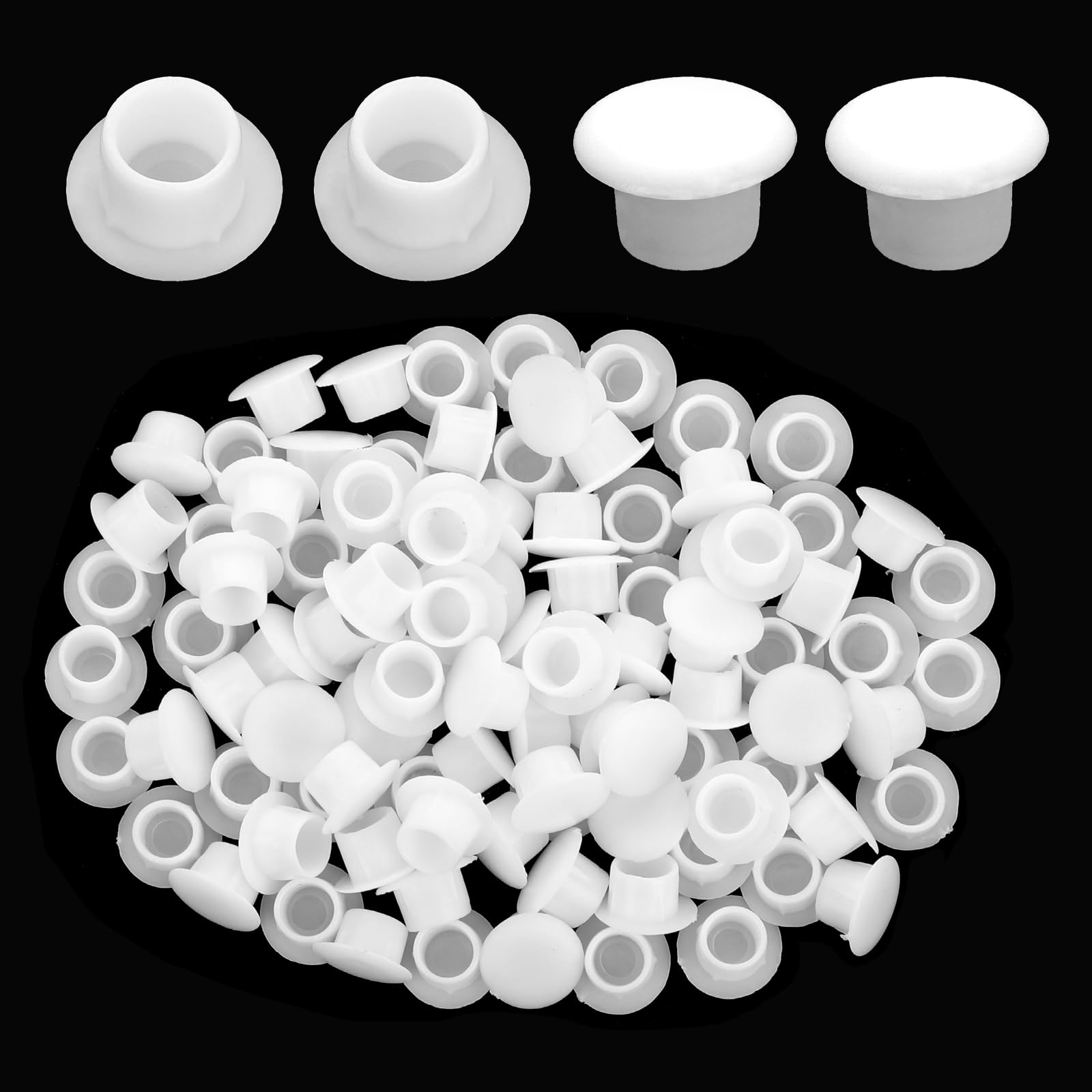 120 Piece Plastic Screw Caps White Plastic Plugs 8mm White Hole Plugs ...