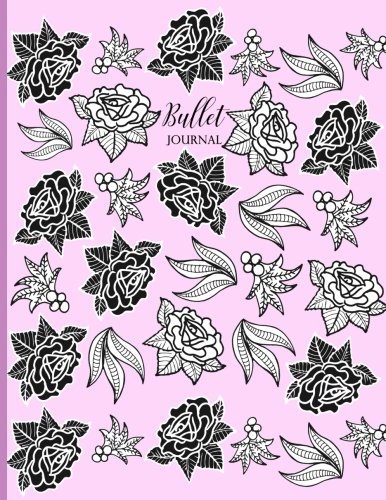 Bullet Journal: Drawn Roses, Pink Covering, Notebook Dotted Grid (8.5 x ...