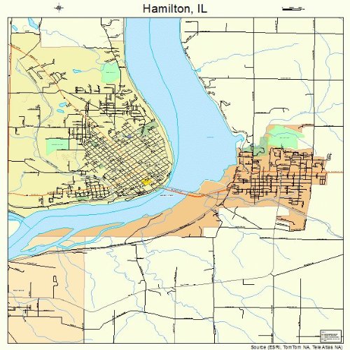 Amazon.com: Large Street & Road Map of Hamilton, Illinois IL - Printed ...