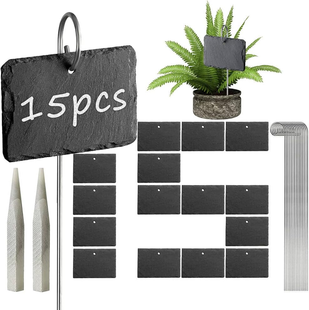 Amazon.com: 15Pcs Plant Labels for Outdoor Garden Weatherproof Natural ...