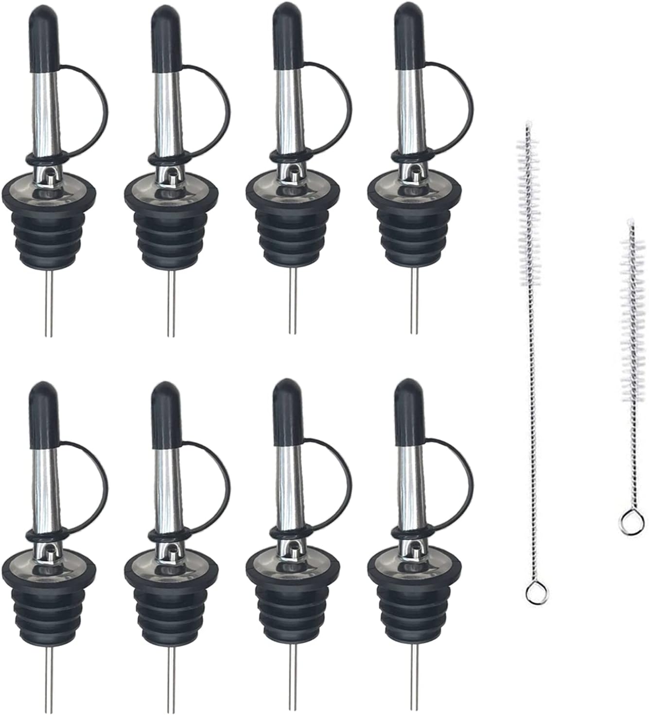 7 Pieces Bottle Speed Pourers, Stainless Steel Liquor Pourers Bottle ...