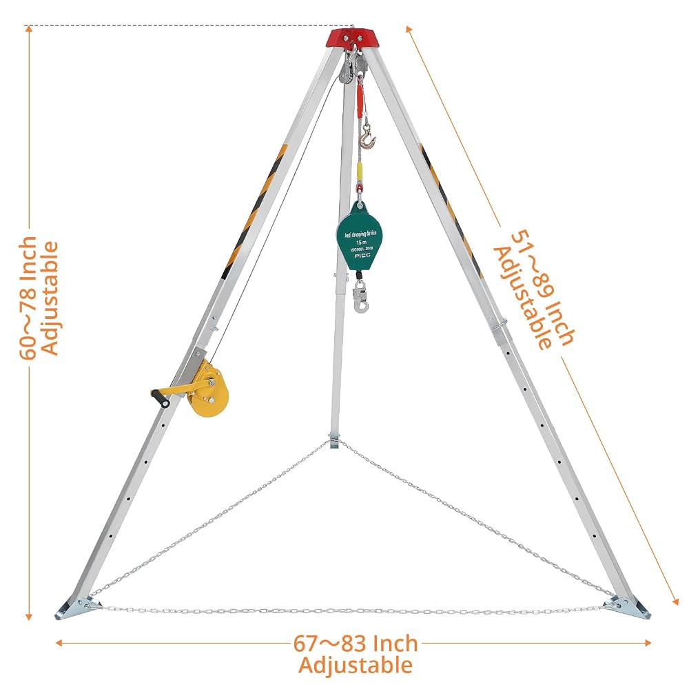 Confined Space Tripod Kit with 1200 LBS Lifting Philippines | Ubuy