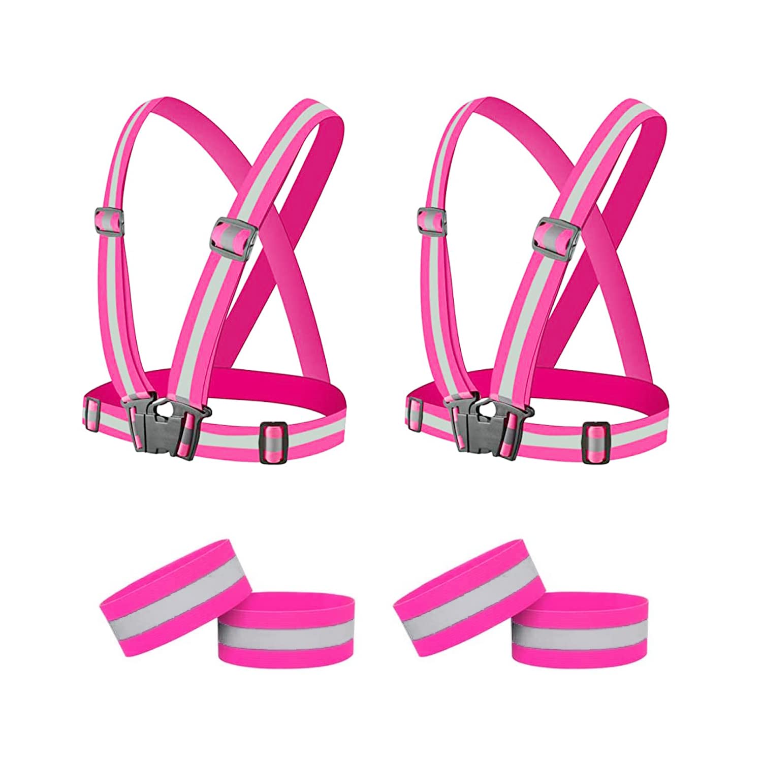 2 Pack Upgraded Safety Vest, 360° High Visibility Vest, Reflective Vest ...