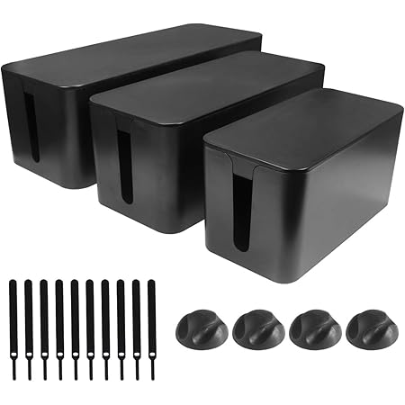 Amazon.com: Chouky Cable Organizer Box Set of Three, Power Cover Cord ...