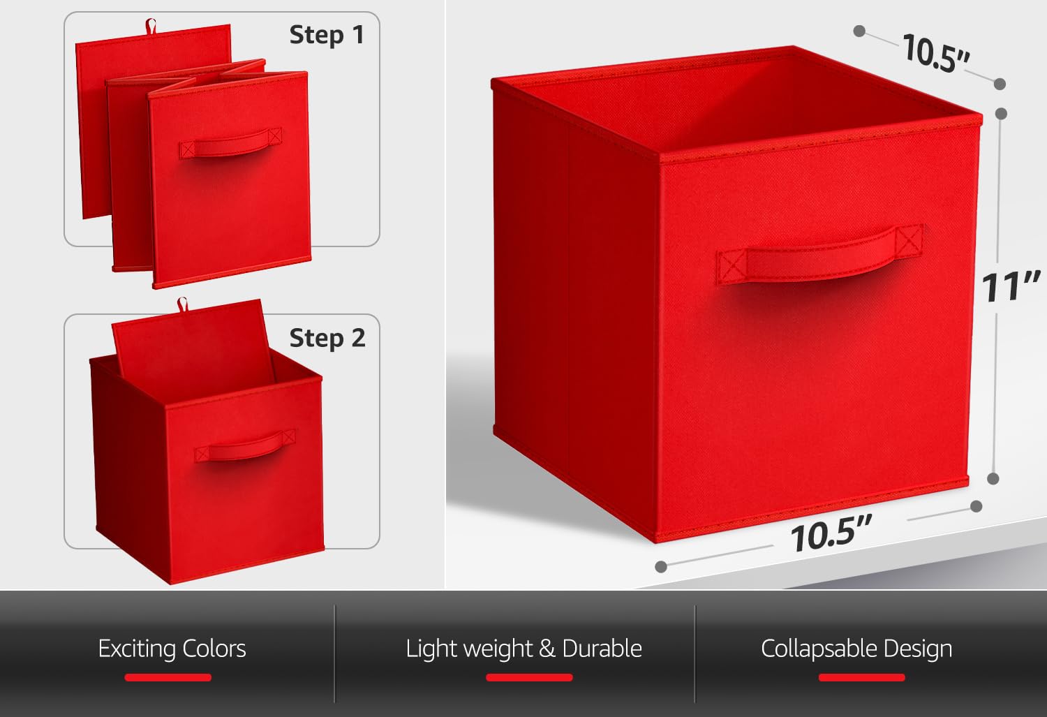 Snapklik.com : Sorbus Fabric Storage Cubes - 8 Foldable Storage Bins ...