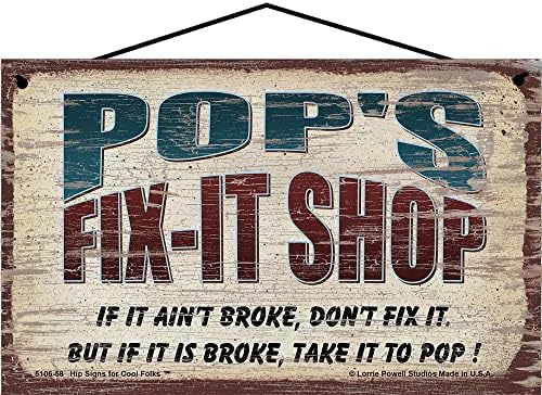 Amazon.com: FIX-IT SHOP Sign Saying,"POP'S FIX-IT SHOP IF IT AIN'T ...