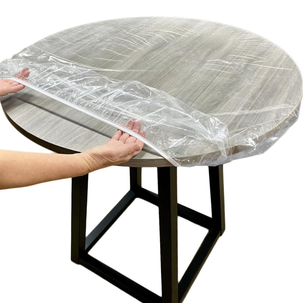 Amazon.com: Evelots Clear Plastic Round Table Cover - Heavy Duty ...