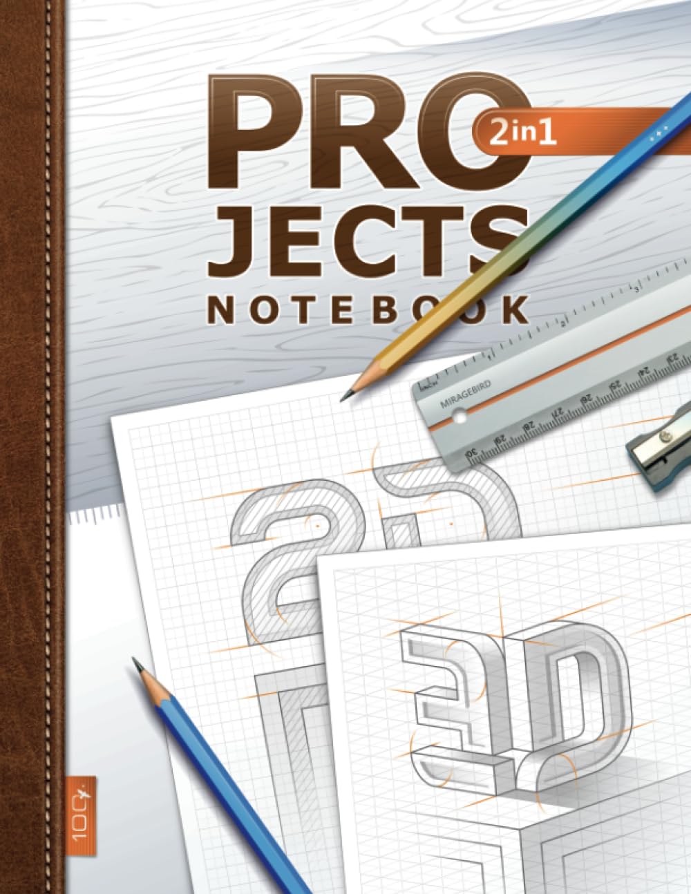 PROJECTS Notebook 2-in-1: Two Grids Graph Paper Notebook – Engineering ...