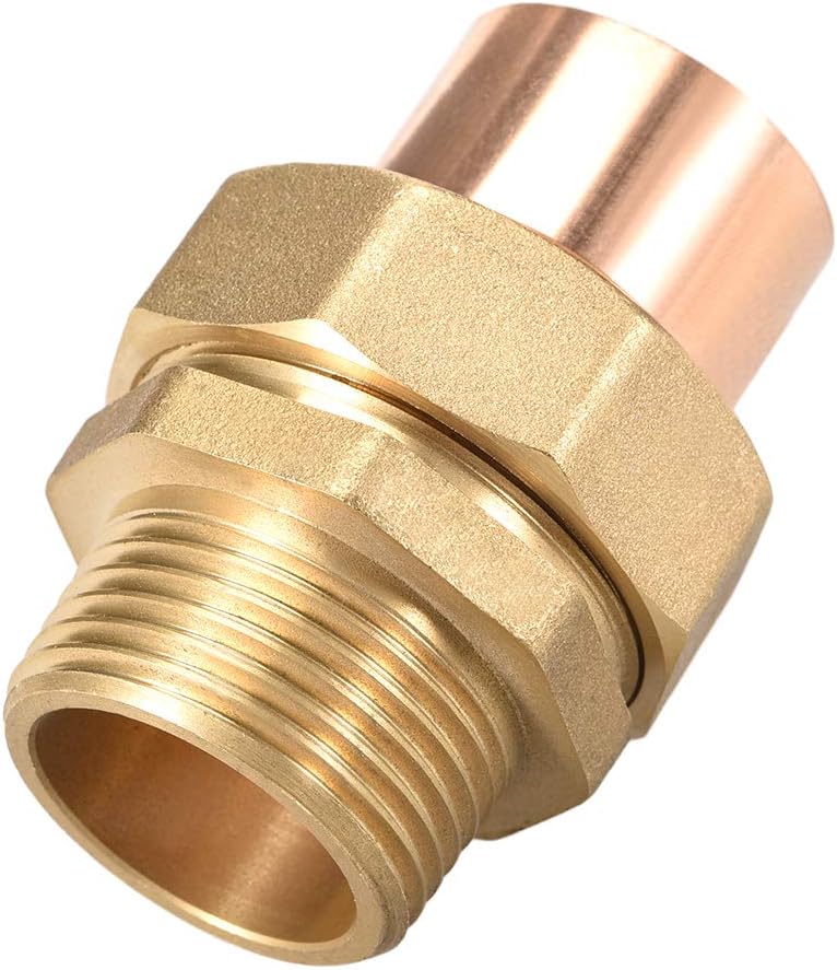 uxcell G1 Copper Union Fitting with Sweat Solder Joint to Male Threaded ...